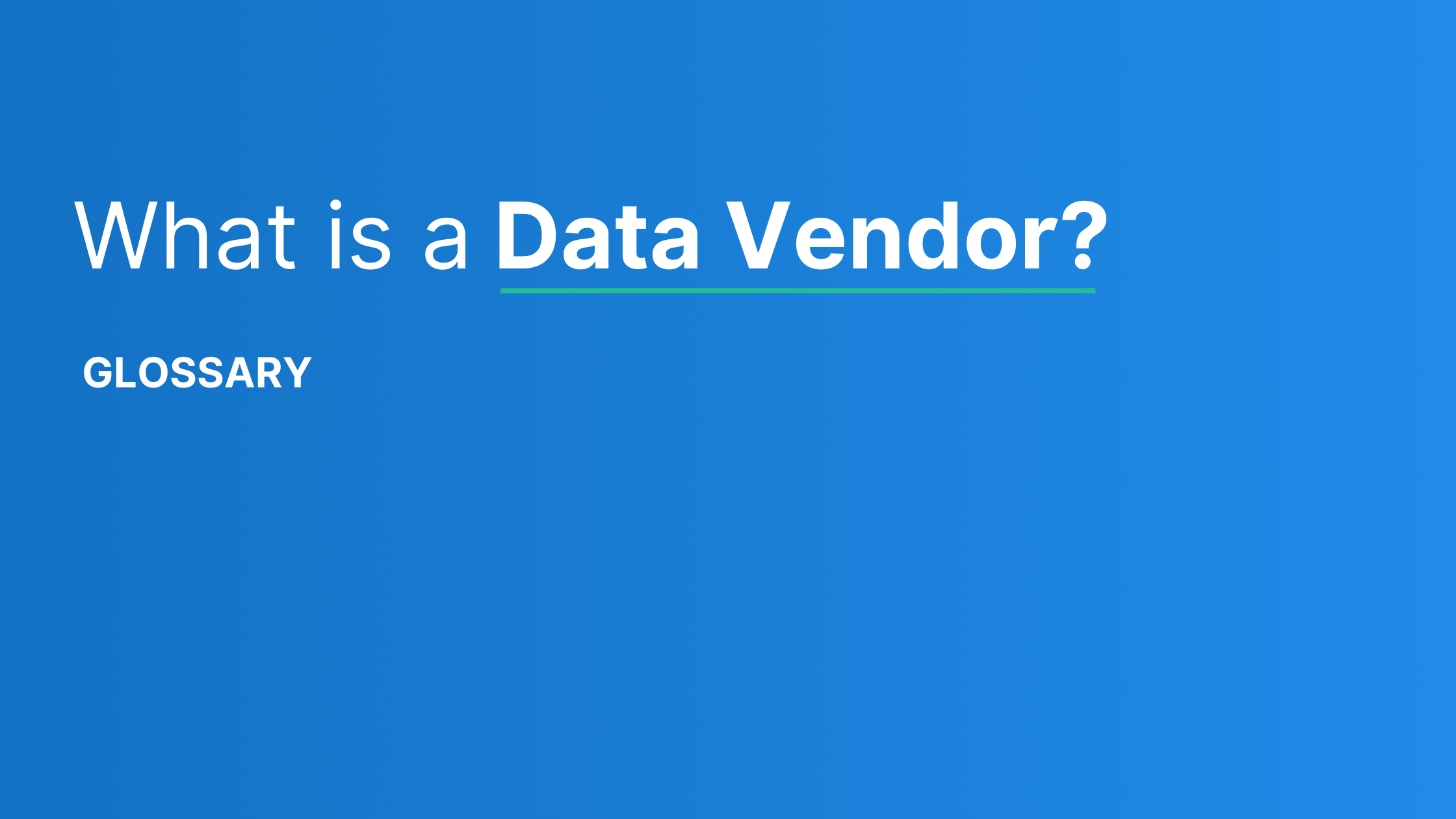 Data vendors store
